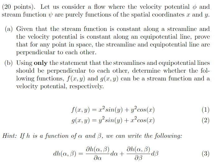 Solved Let us consider a flow where the velocity potential | Chegg.com