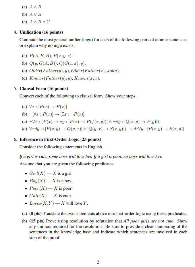 Solved Part I: Written Problems (100 points) 1. Representing | Chegg.com