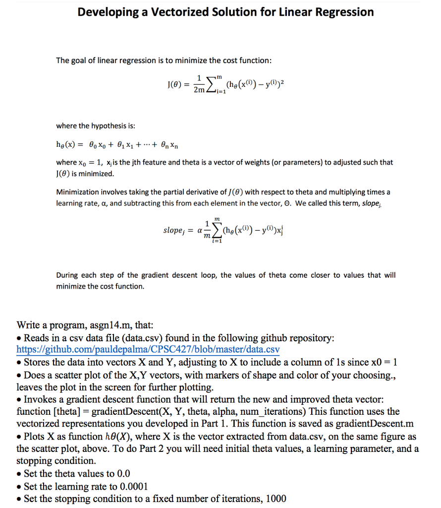 The goal of linear regression is to minimize the cost | Chegg.com