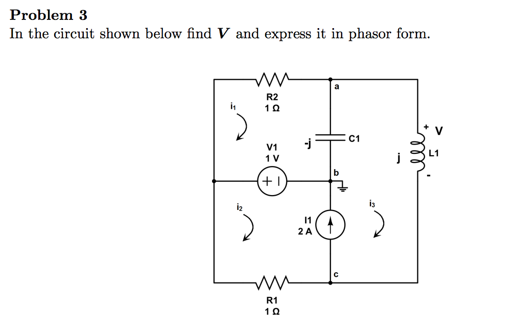 Solved In the circuit below find V and express it in phasor | Chegg.com