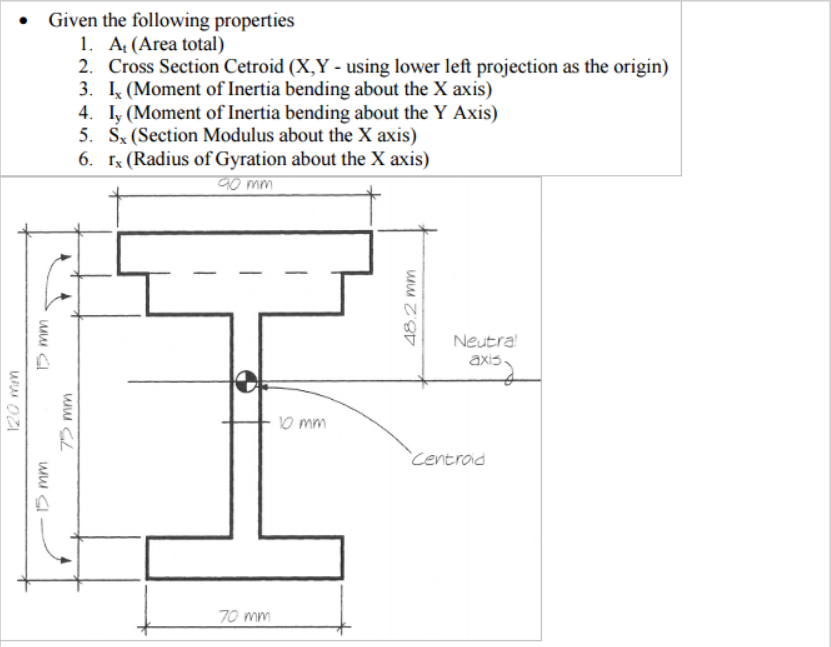 Solved Given the following properties 1. A_t (Area total) | Chegg.com