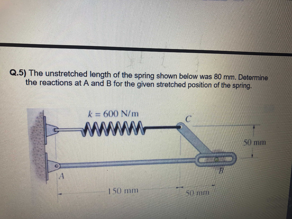 Solved he unstretched length of the spring shown below was | Chegg.com