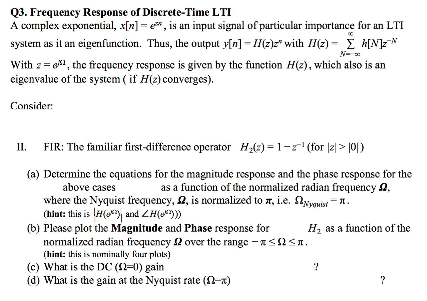 Frequency Response of Discrete-Time LTI A complex | Chegg.com