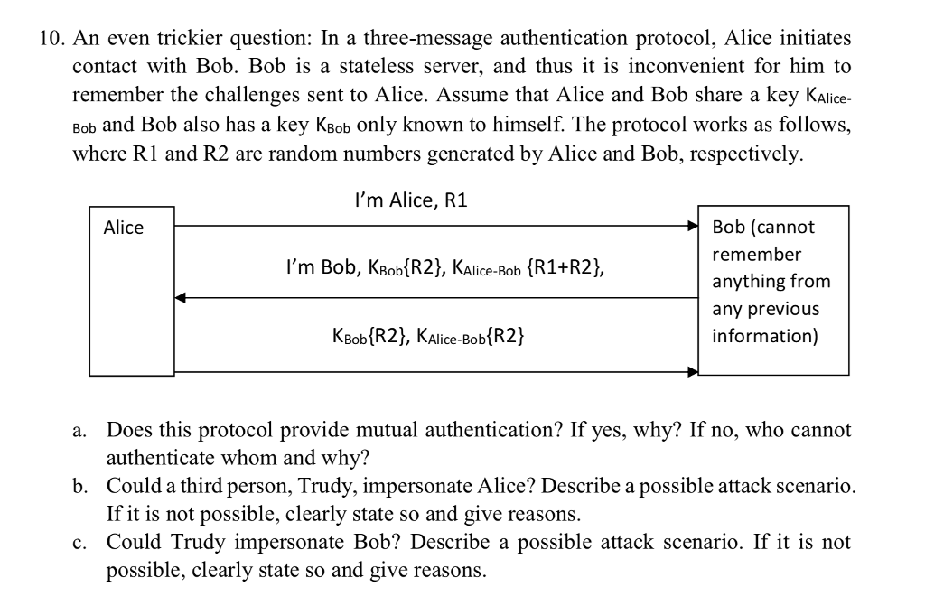 Solved 10. An even trickier question: In a three-message | Chegg.com