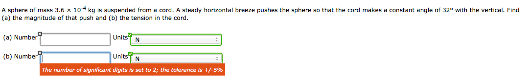 Solved A sphere of mass 3.6 x 10-4 kg is suspended form a | Chegg.com