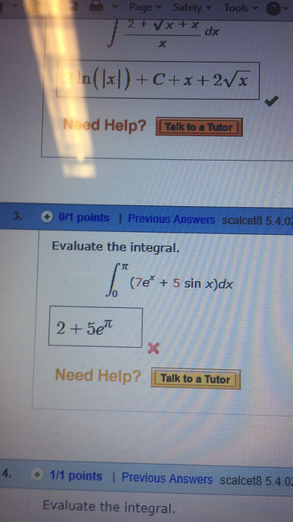 Solved Evaluate the integral. integral^pi_0 (7e^x + 5 sin | Chegg.com
