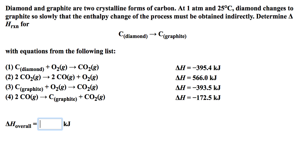 Solved Diamond and graphite are two crystalline forms of | Chegg.com