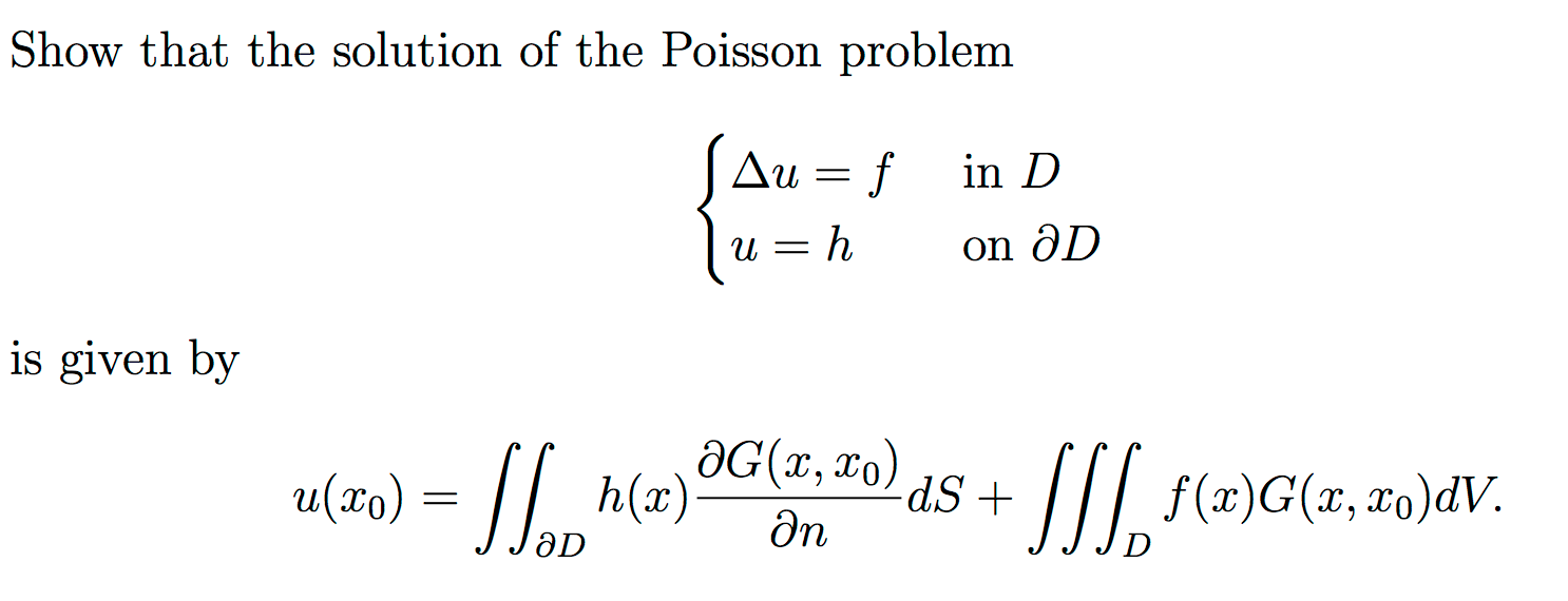 Solved Show that the solution of the Poisson problem {u = f | Chegg.com