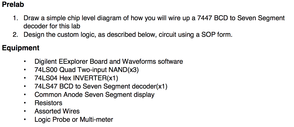 Prelab Draw a simple chip level diagram of how you | Chegg.com