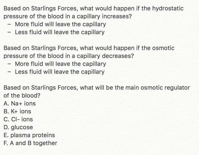 Solved Based on Starlings Forces, what would happen if the | Chegg.com