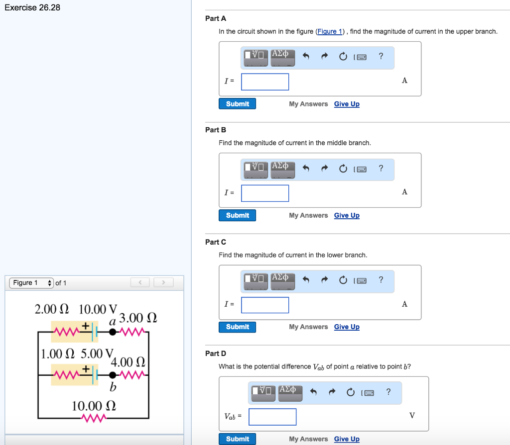 Solved Figure 1 of 1 2.000 10.00 V +I, a 3.00 (2 1.00 (2 | Chegg.com