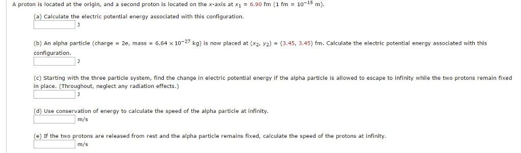 Solved A Proton Is Located At The Origin And A Second