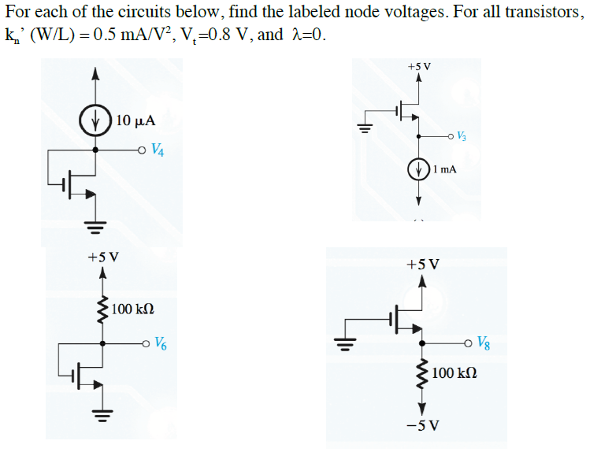 Solved For each of the circuits below, find the labeled node | Chegg.com