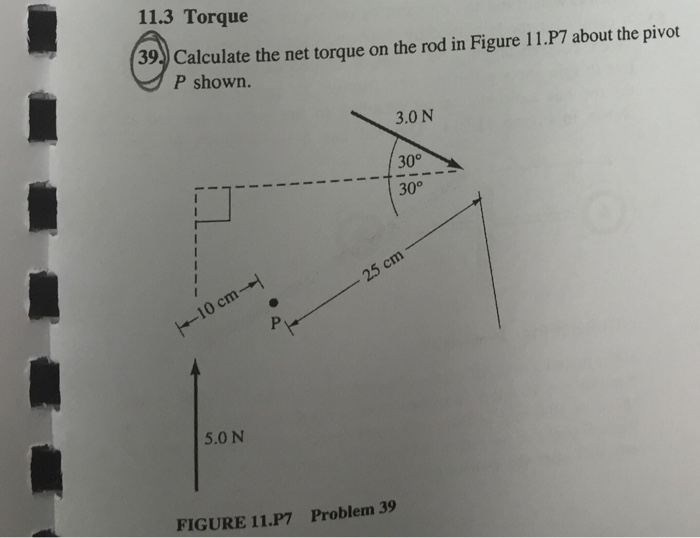 Solved Calculate the net torque on the rod in Figure 11.P7 | Chegg.com