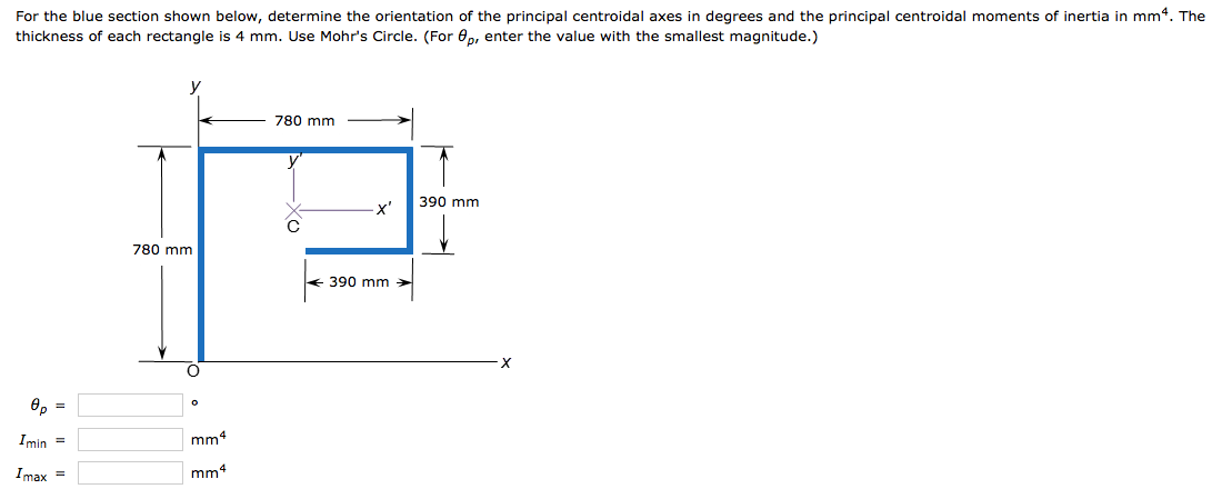 For the blue section shown below, determine the | Chegg.com