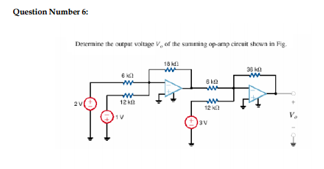 Solved Determine the output voltage V_o of the summing | Chegg.com
