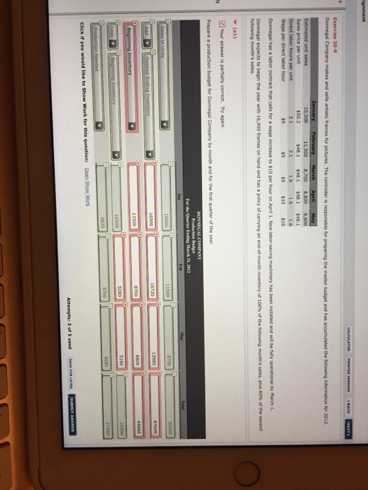 Solved Donnegal Company makes and sells artistic frames for | Chegg.com