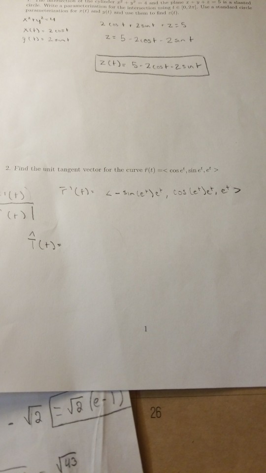 Solved Use a standard circle ite a parameterization for thn | Chegg.com