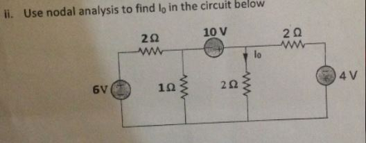 Solved . Use nodal analysis to find I0 in the circuit below | Chegg.com