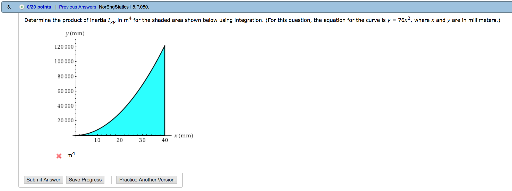 Solved 3. 0/20 points | Previcus Answers NorEngStatics1 | Chegg.com