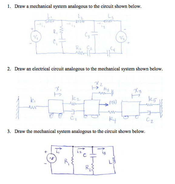 Solved Draw a mechanical system analogous to the circuit | Chegg.com Solved Draw a mechanical system analogous to the circuit | Chegg.com