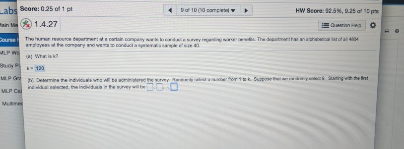 Solved abs Score: 0.25 of 1 pt ain Me1.4.27 9 of 10 (10 | Chegg.com