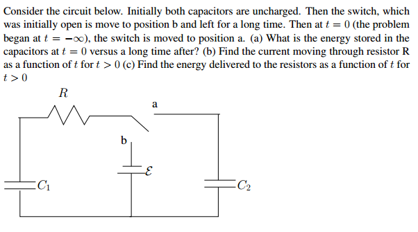 Solved Consider the circuit below. Initially both capacitors | Chegg.com