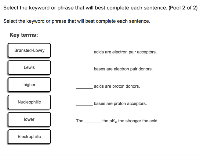 Solved Select the keyword or phrase that will best complete | Chegg.com