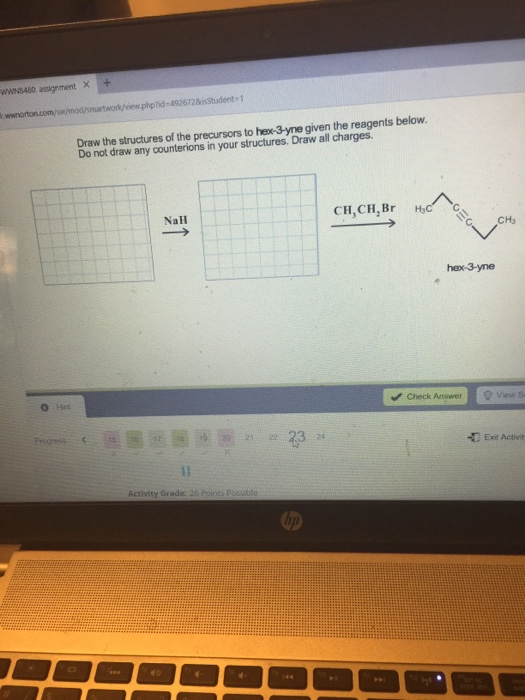 Solved Draw the structures of the precursors to hex-3-yne | Chegg.com
