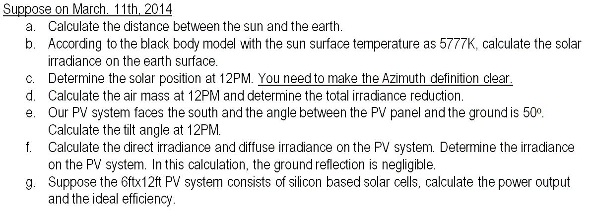 Calculate the distance between the sun and the earth. | Chegg.com