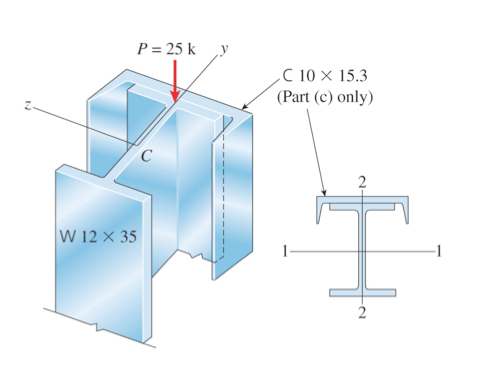 Solved A short column constructed of a W12x35 wide-flange | Chegg.com