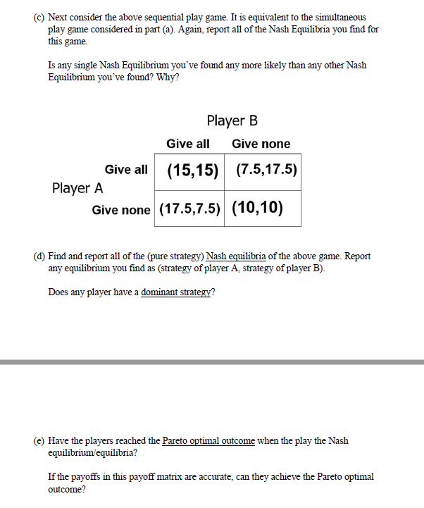 Solved 3. (Ch 29) Consider the following simultaneous move | Chegg.com