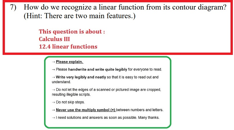 Solved 7) How do we recognize a linear function from its | Chegg.com