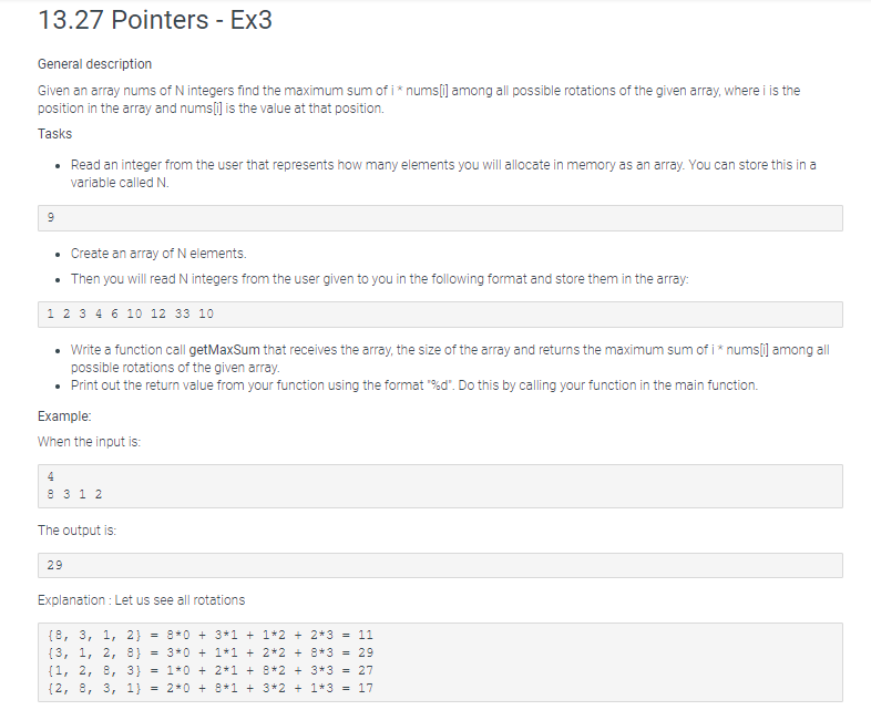Solved 13.27 Pointers - Ex3 General description among all | Chegg.com