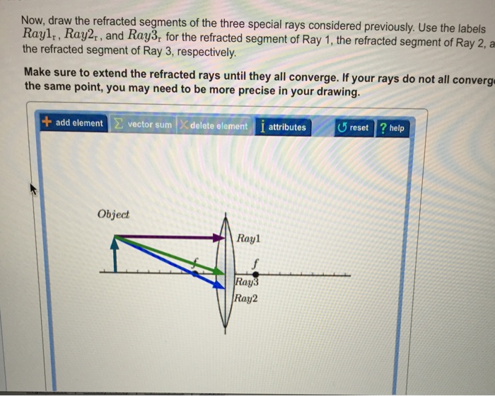 Solved Now, draw the refracted segments of the three special | Chegg.com