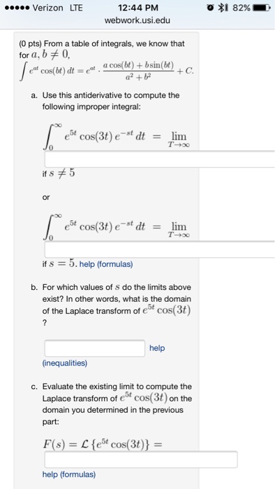 Solved From a table of integrals, we know that for a, b | Chegg.com