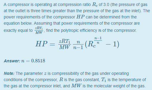 Solved A compressor is operating at compression ratio Rc of | Chegg.com