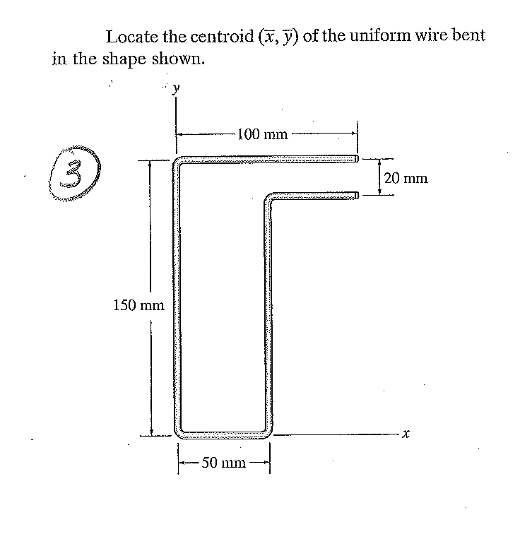 Solved Locate the centroid (x, y) of the uniform wire bent | Chegg.com