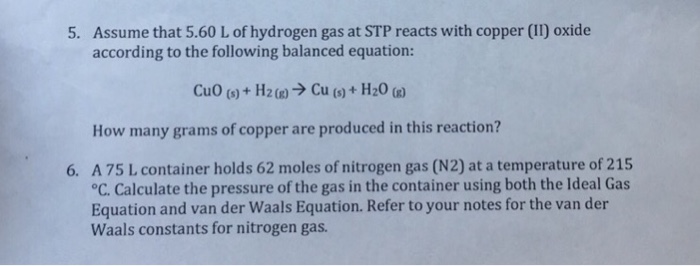 Solved Assume that 5.60 L of hydrogen gas at STP reacts with | Chegg.com
