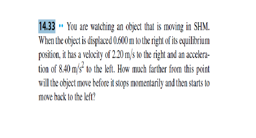 Solved You are watching an object that is moving in SHM. | Chegg.com