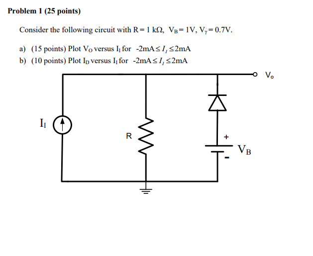 Solved Problem 1 (25 points) Consider the following circuit | Chegg.com