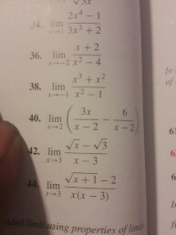 Solved x 2. 36, lim, 4 38. lim i 40, lim 1-2 3 x(r 3) ing | Chegg.com
