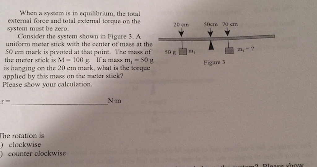 Solved When a system is in equilibrium, the total external | Chegg.com
