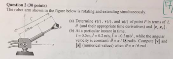 Solved Question 2 (30 points) The robot arm shown in the | Chegg.com