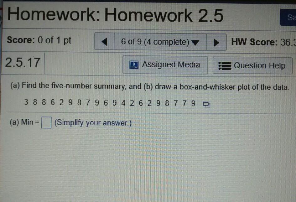 Solved Homework: Homework 2.5 Score: 0 of 1 pt 6 of 9 (4 | Chegg.com