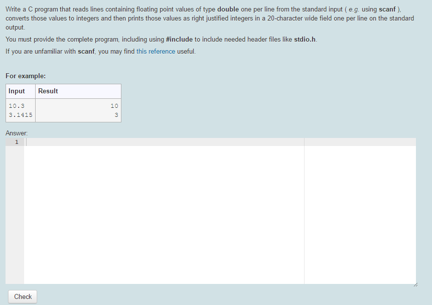 Solved Write a C program that reads lines containing | Chegg.com