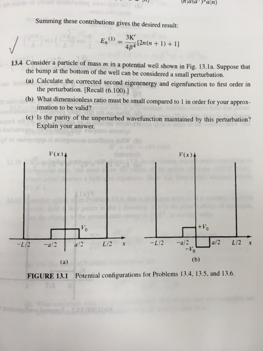 Solved Consider a particle of mass m in a potential well | Chegg.com