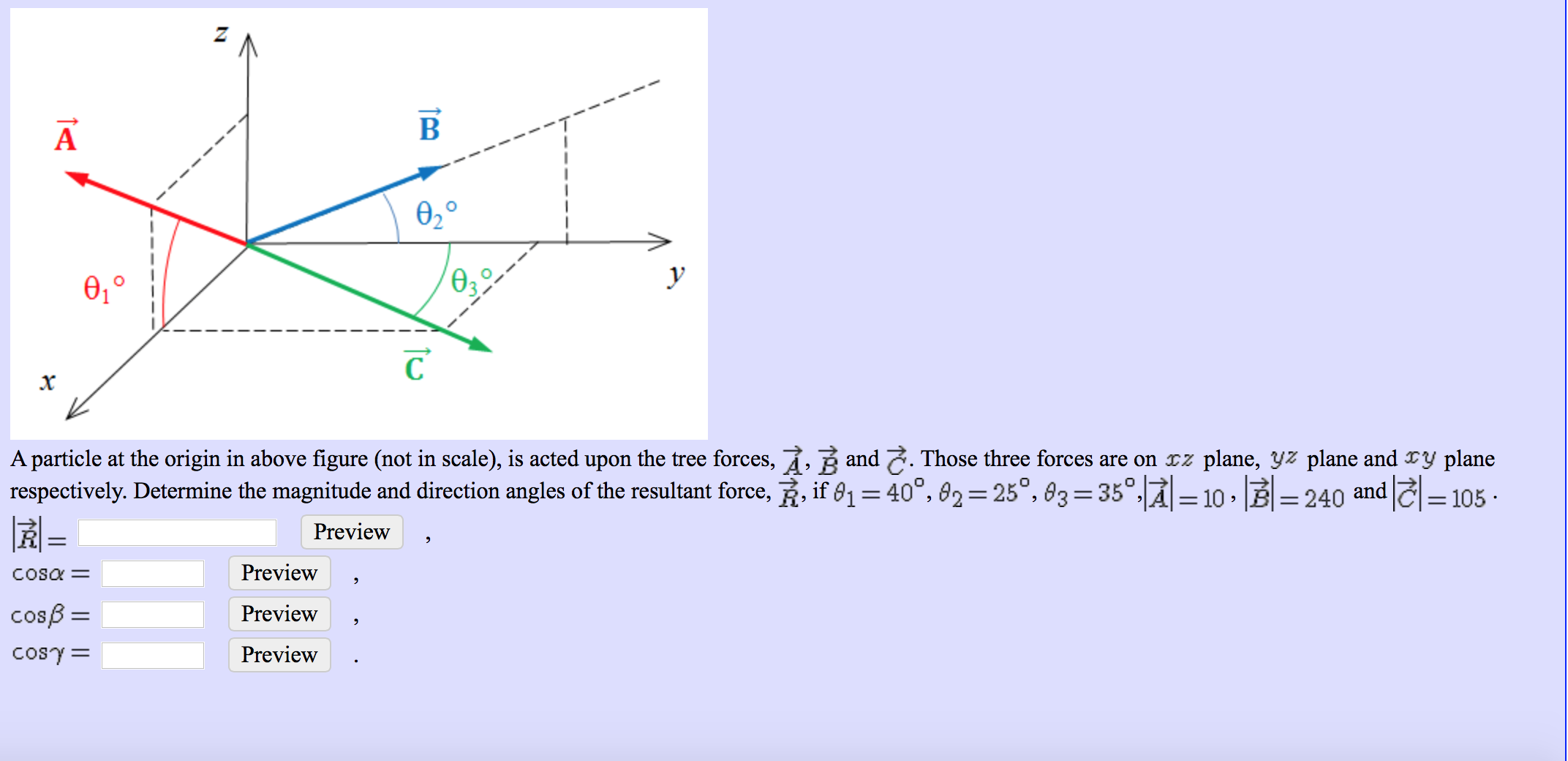 Solved A particle at the origin in above figure (not in | Chegg.com