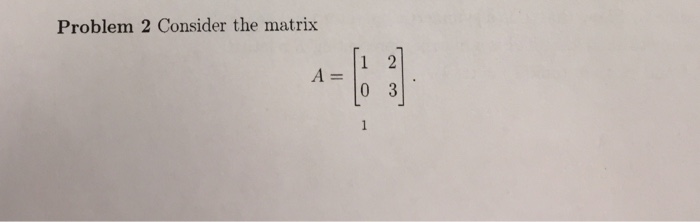 Solved Problem 2 onsider the matrix | Chegg.com