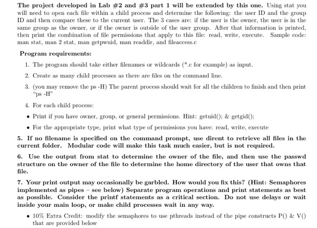 Solved The project developed in Lab 2 and #3 part 1 will be | Chegg.com